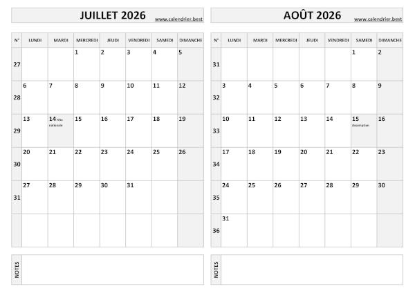 Calendrier Juillet Et Ao t 2026 Imprimer Calendrier best Calendrier Juillet Et Ao t 2026 Imprimer Calendrier best
